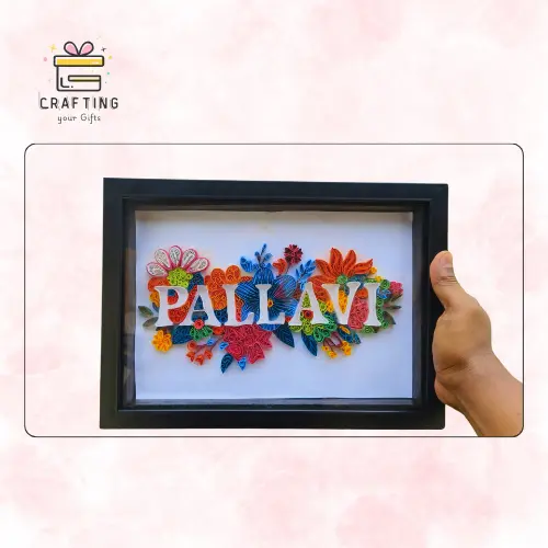 Quilling Floral Name Art – Customized Name Frame – Crafting Your Gifts